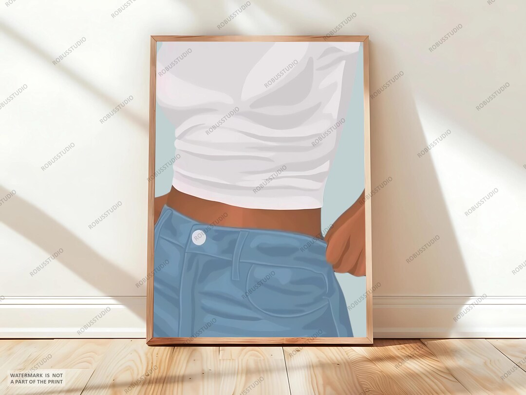 Girl Wearing Jeans Art INSTANT DOWNLOAD VSCO Girl Art Rebel Girl Art ...
