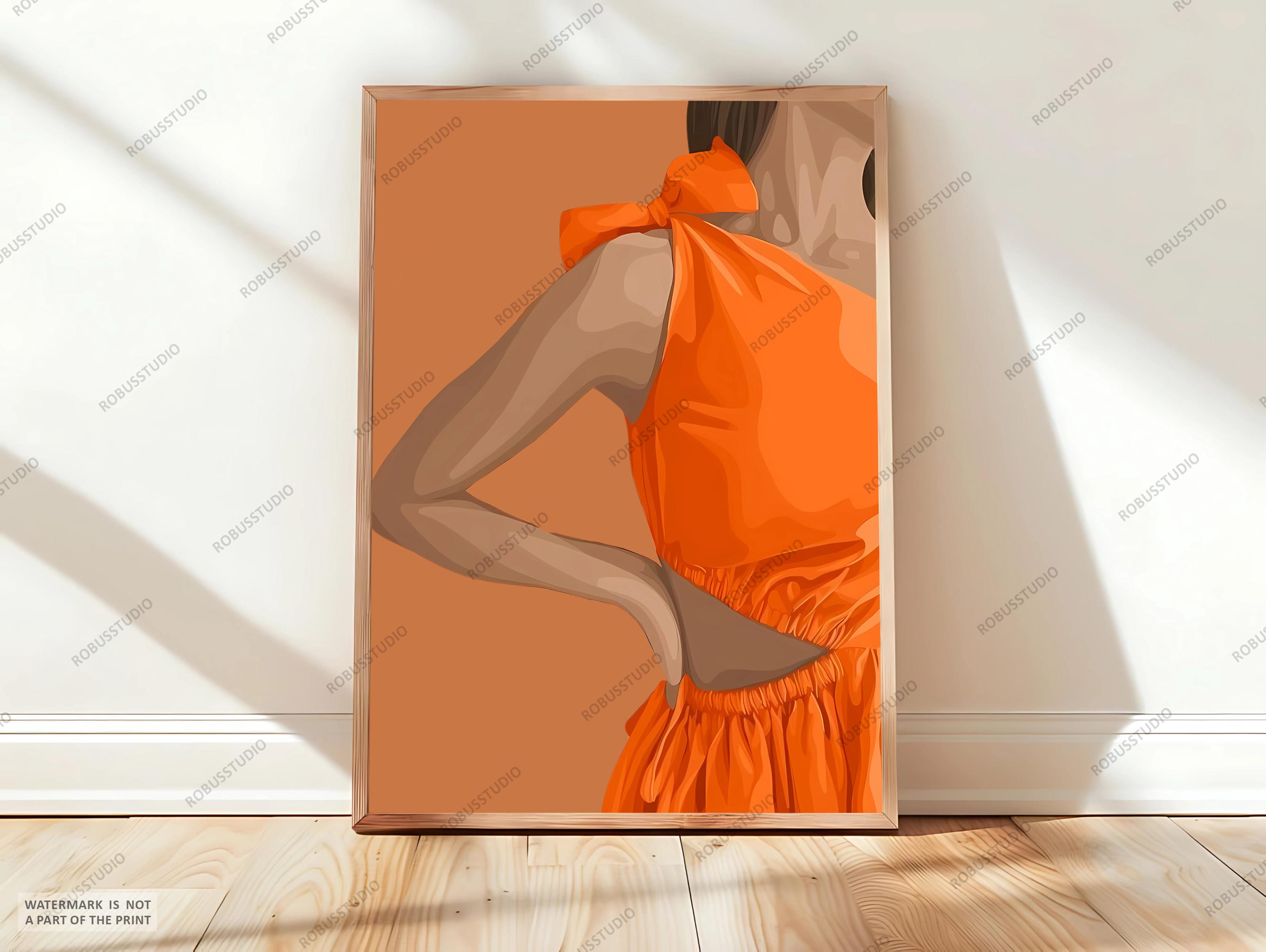 Orange Outfit Black Woman Body Art Poster | Physical Print | Wall Art ...