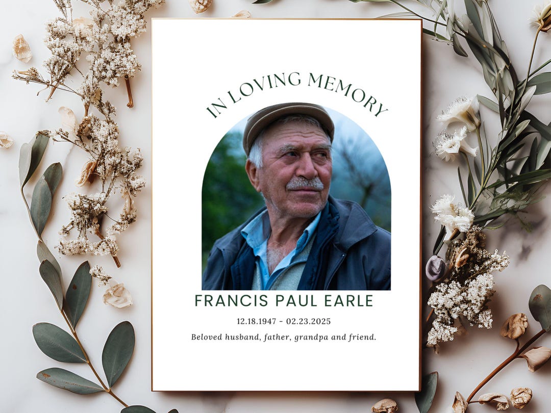 Editable Funeral Program Template, Printable Memorial Service Program ...