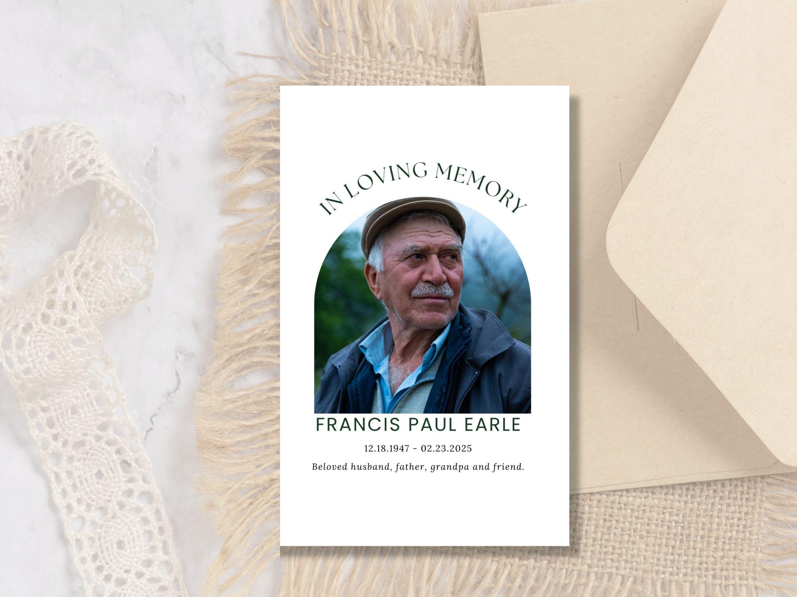 Editable Funeral Program Template, Printable Memorial Service Program ...