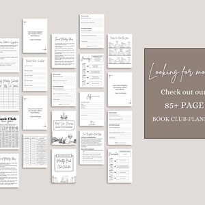 Book Club Discussion Guide Printable Monthly Book Club Planning ...