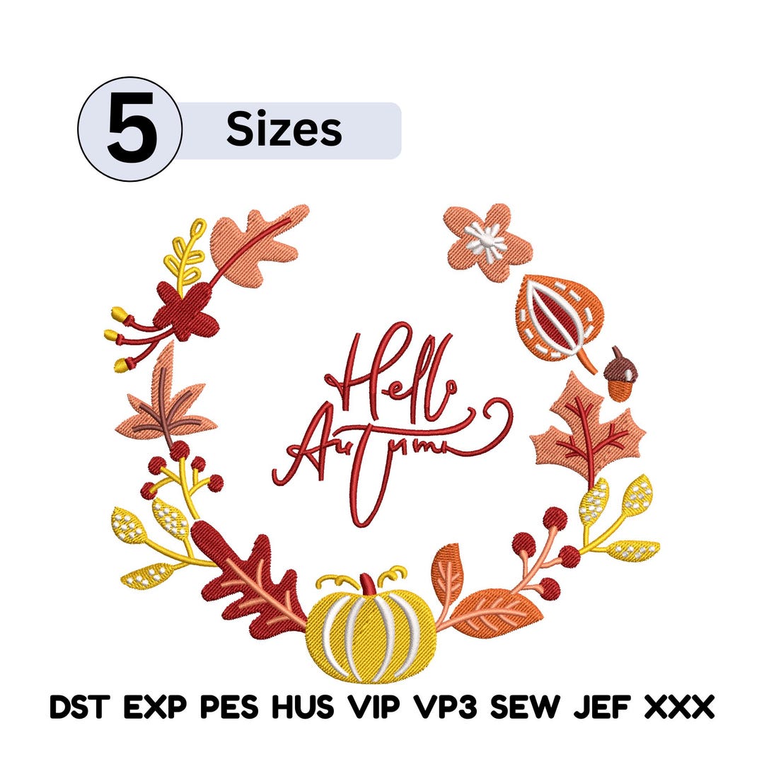 Fall Monogram Frame Embroidery Design Autumn Monogram Design Embroidery ...