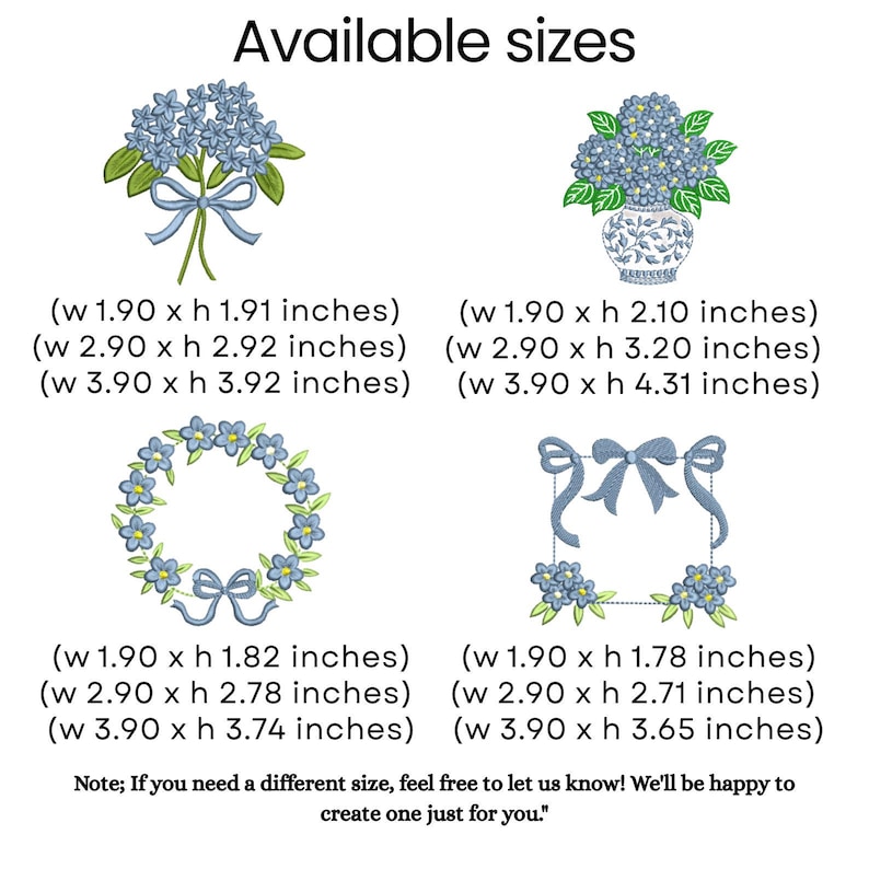 Blue Hydrangea Embroidery Design Bundle, Spring Flower Machine ...