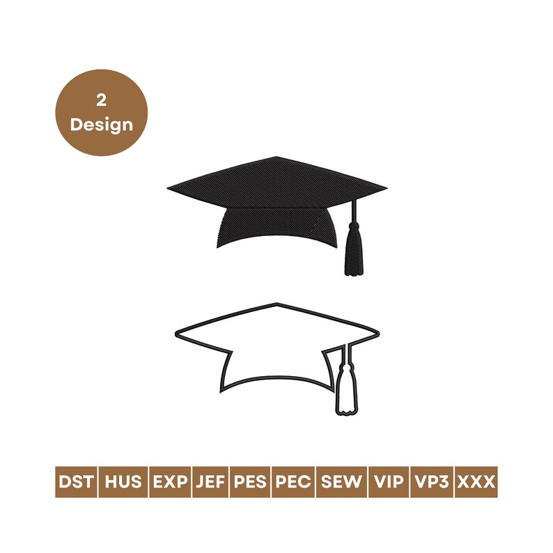 Mini Graduation Cap Embroidery Design, Collage Icon (6 Sizes) - Etsy