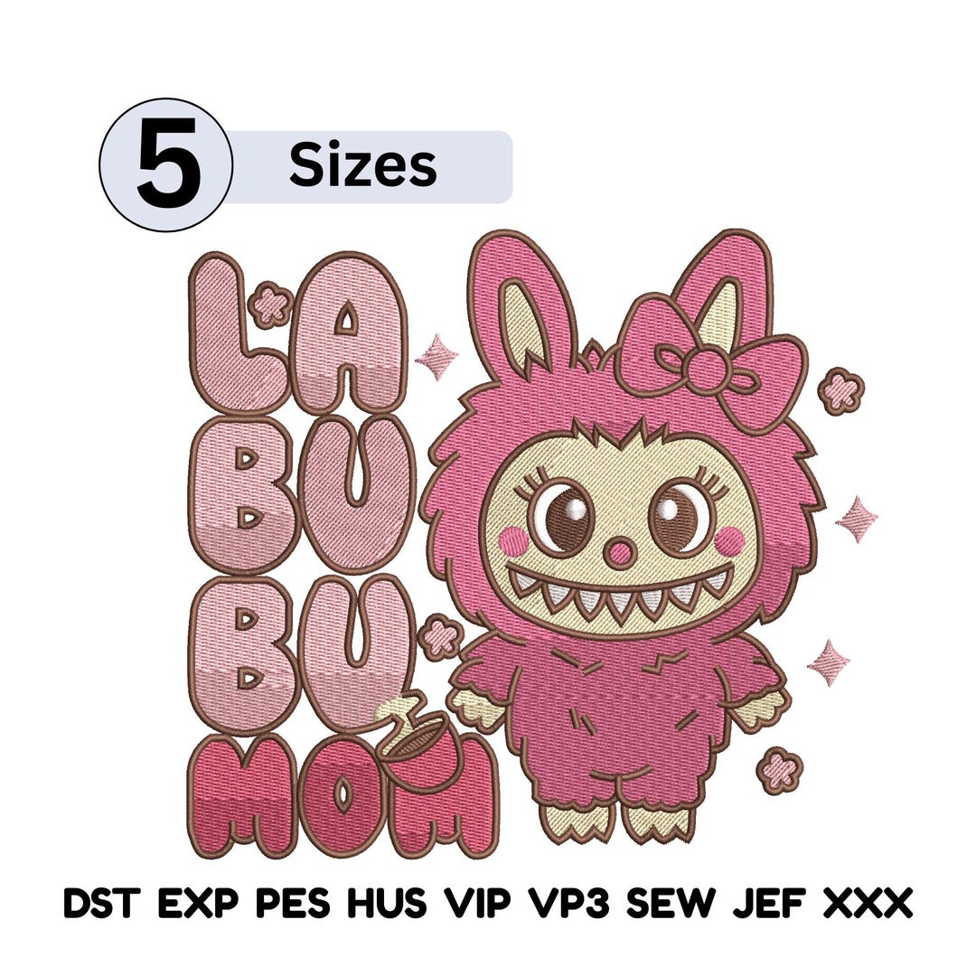 Labubu Machine Embroidery Design Cute Cartoon Character Embroidery ...