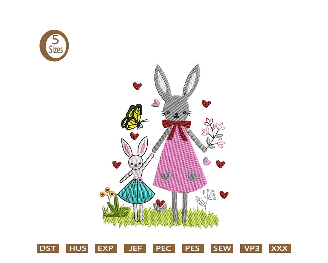 Cute Easter Bunny Machine Embroidery Design,cute, Easter Bunny ...