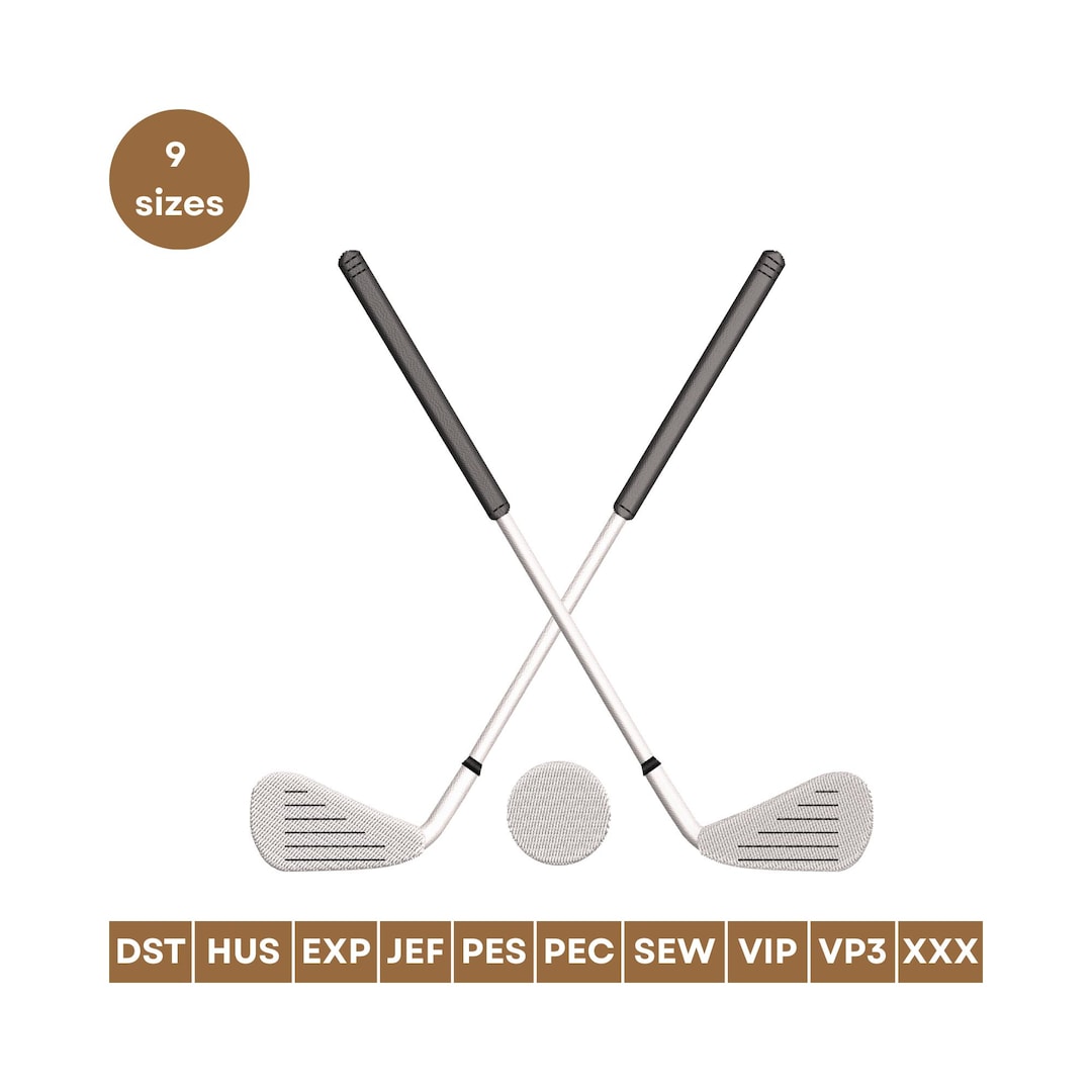 Golf Club Machine Embroidery Design, Sport Embroidery (9 Sizes) - Etsy