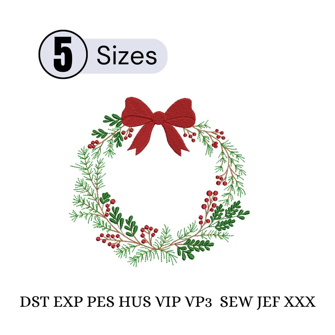 Christmas Wreath Monogram Embroidery Design,monogram Wreath Embroidery ...