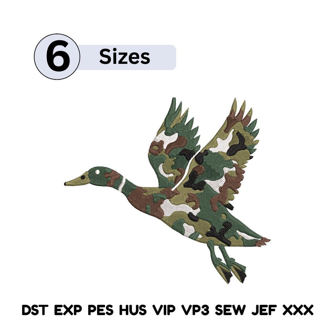 Camo Duck in Flight Embroidery Design,flying Mallard Embroidery File ...