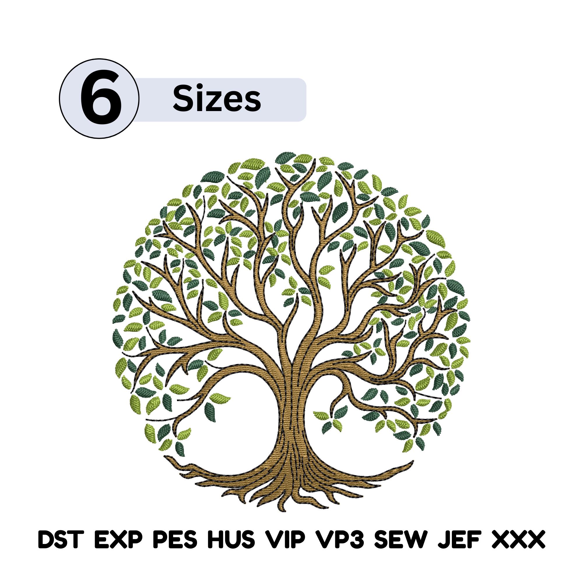 Tree of Life Machine Embroidery Design Nature Scene Embroidery Plant ...