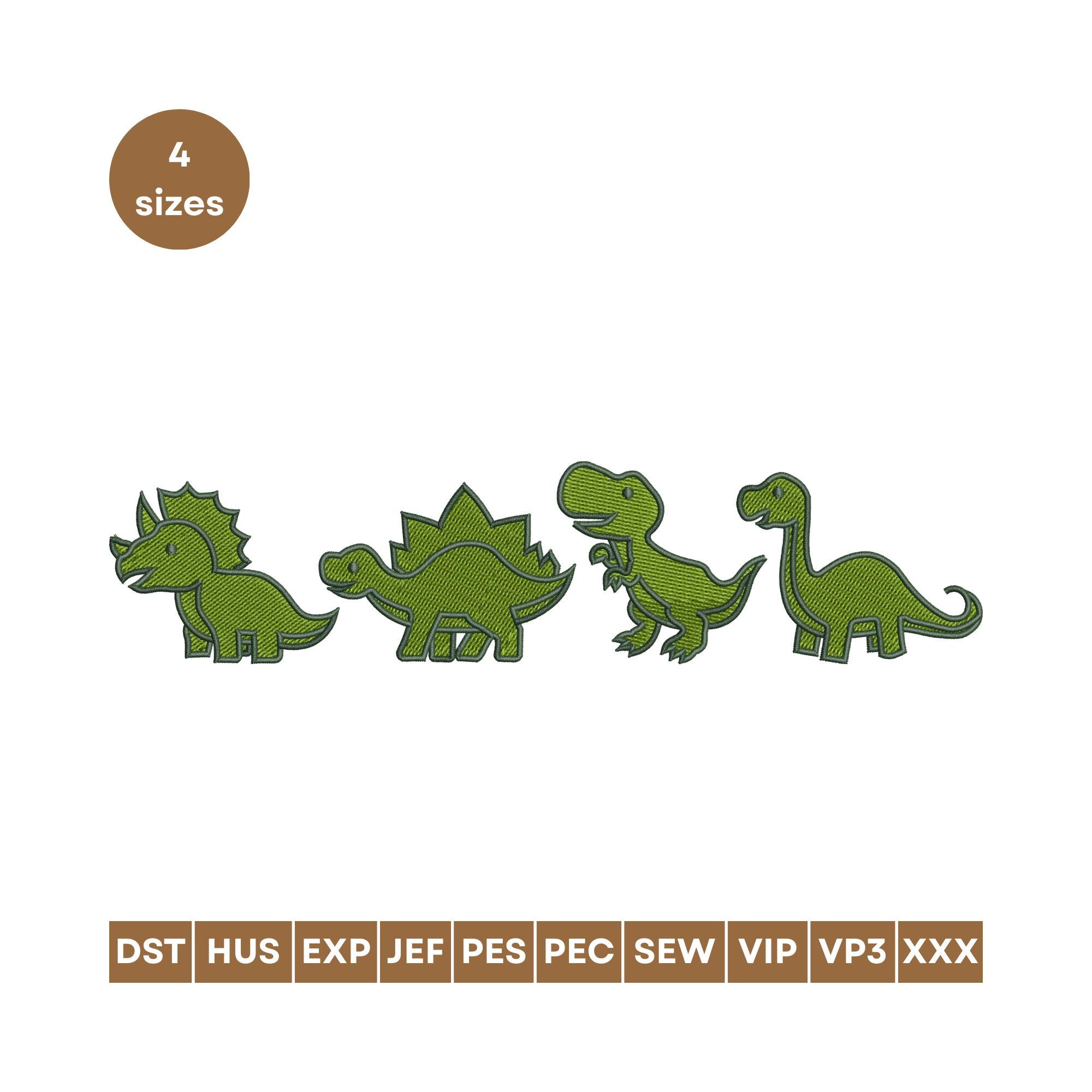 Cute Baby Dino Embroidery Design, Mini Dinosaurs (digital Embroidery ...