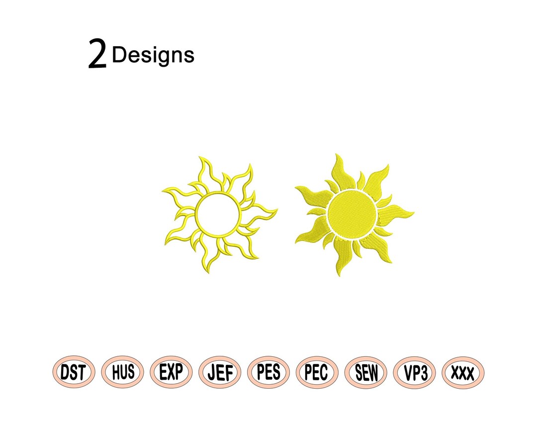 Mini Sun Embroidery Design, Aesthetic Sunshine (dst Pes File) - Etsy