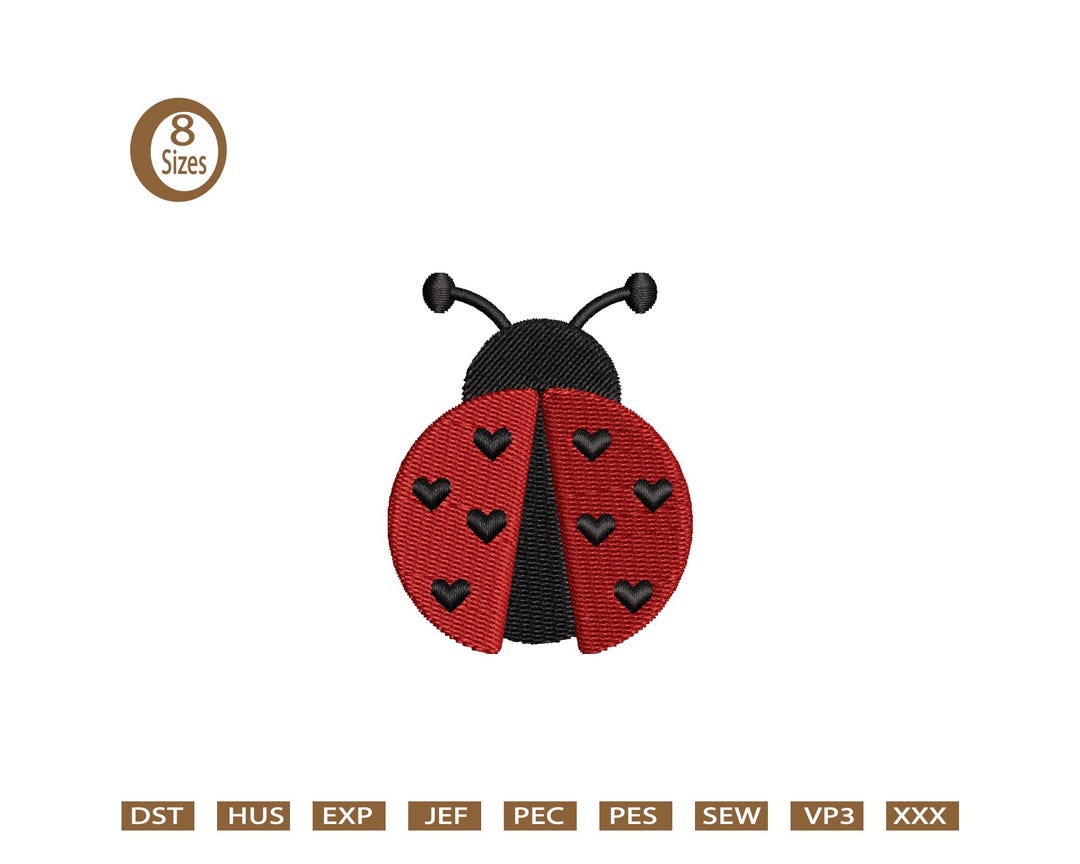 Ladybug Embroidery Design. Ladybug Design. Bug Embroidery Design,. Mini ...