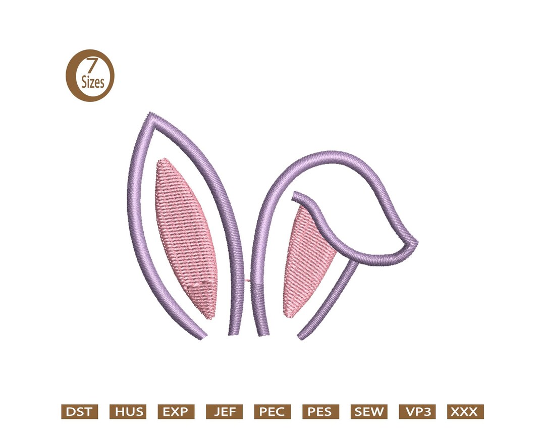 Bunny Ears Embroidery Design,easter Bunny Ears Machine Embroidery,mini ...