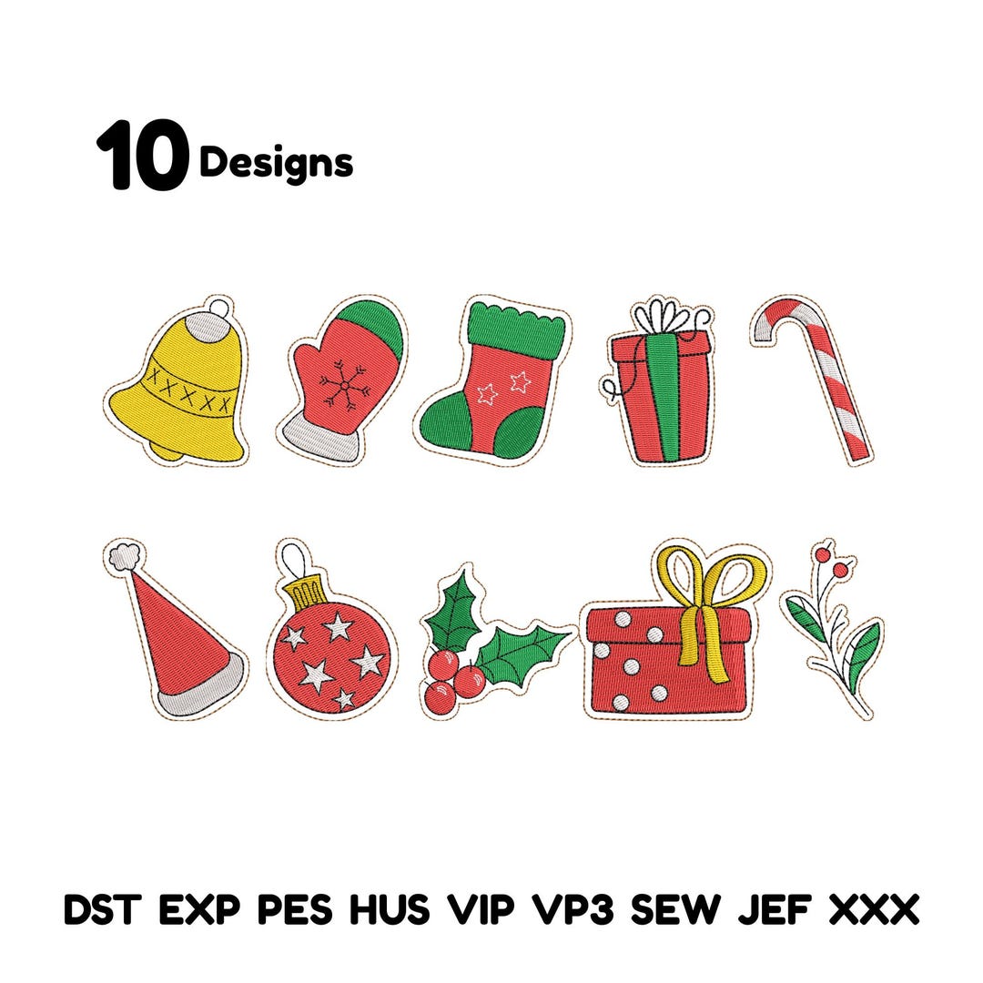 Christmas Embroidery Designs Bundle Christmas Tree Elements Embroidery ...