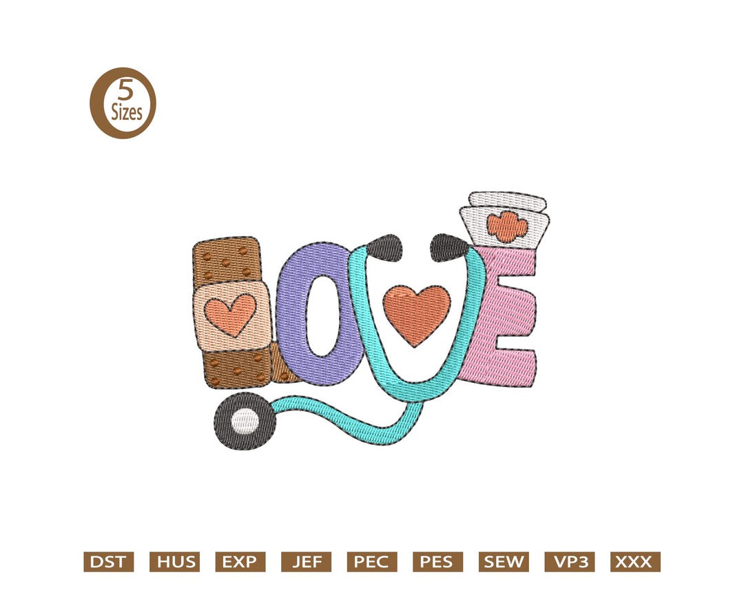 Love Nurse - Machine Embroidery Design Nurse Day Embroidery Nurse Love ...