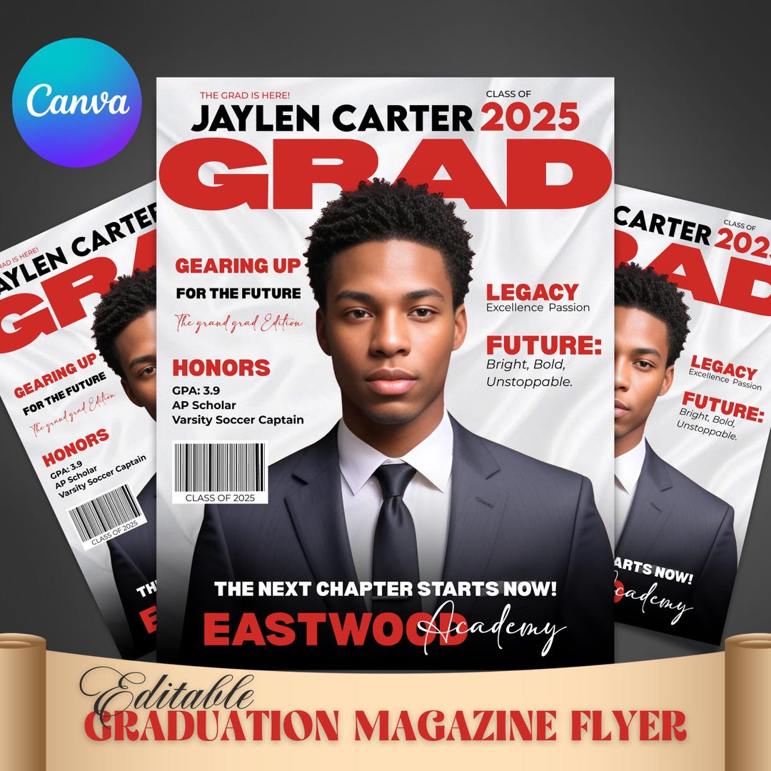 Graduation Magazine Poster, Graduation Magazine Design Template ...