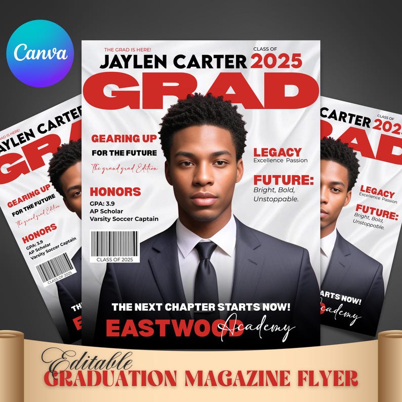 Graduation Magazine Poster, Graduation Magazine Design Template ...