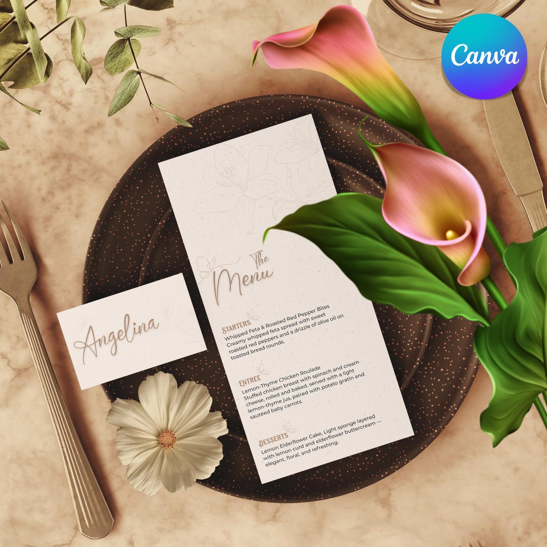 Wedding Menu Template, Wedding Menu Cards, Menu Template, Wedding Menus ...