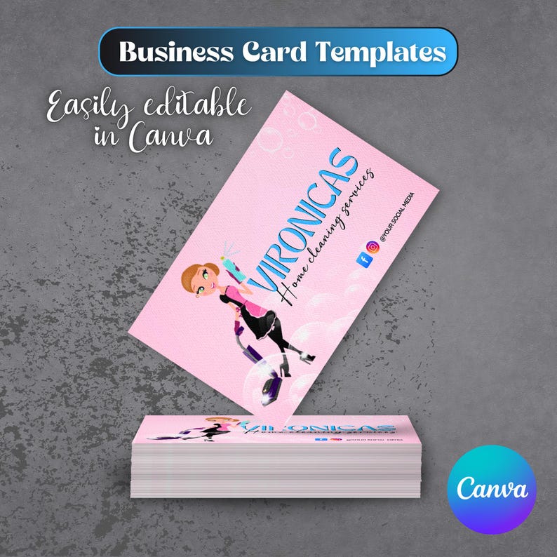Cleaning Services Business Card Template, Professional Cleaning Cards ...