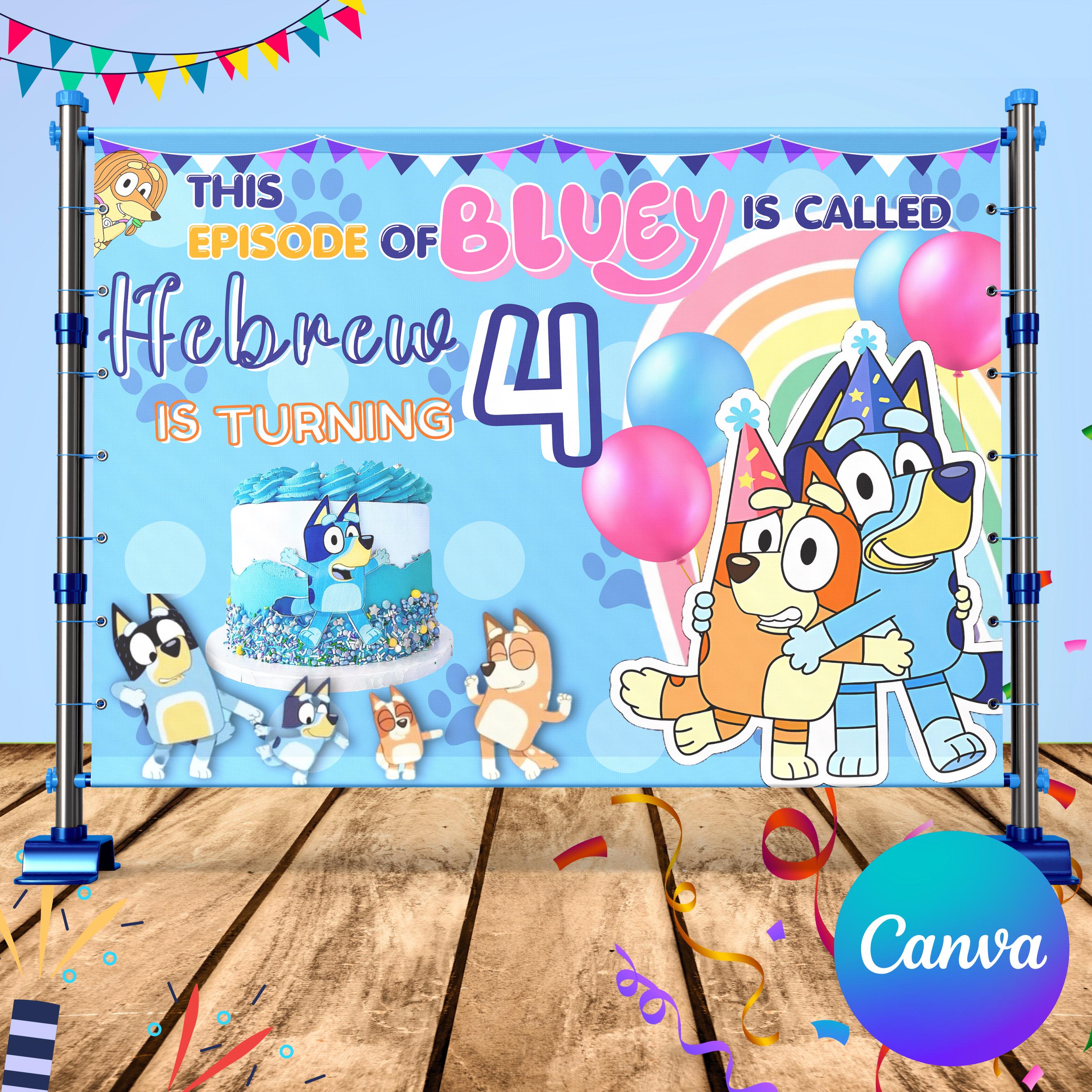Bluey Birthday Backdrop Banner, Customizable Bluey Birthday Backdrop ...