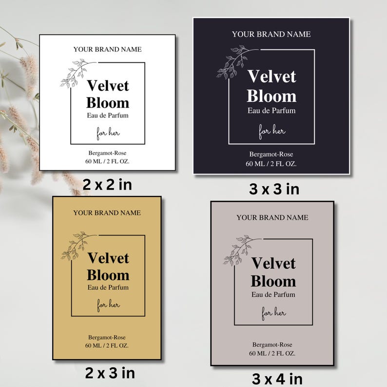 Perfume Bottle Label Design, Fragrance Label, Perfume Sticker, Luxury ...