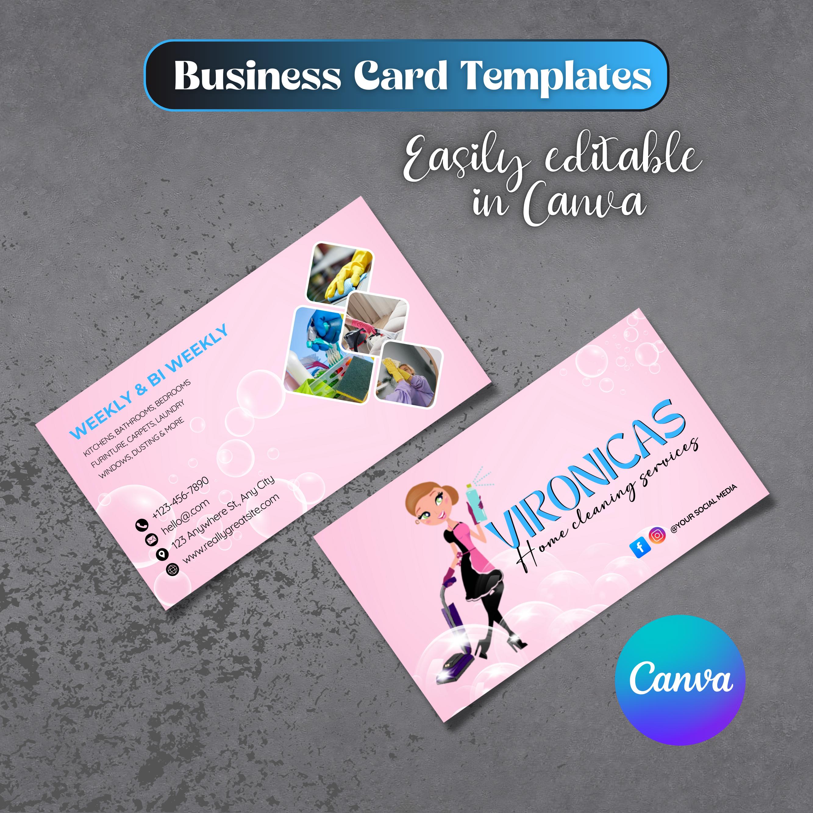 Cleaning Services Business Card Template, Professional Cleaning Cards ...