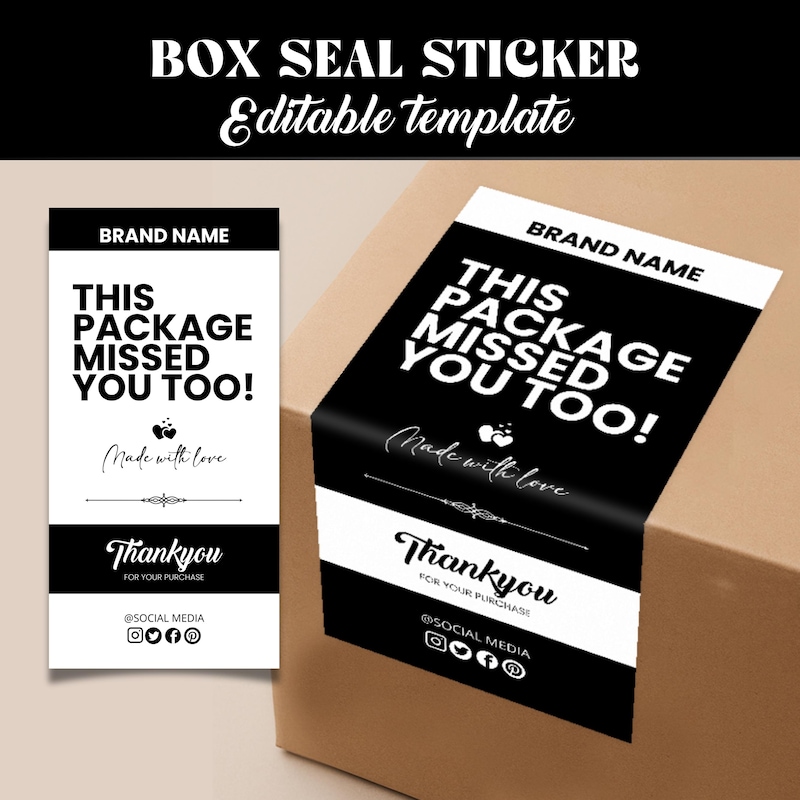 Box Seal Sticker - Etsy