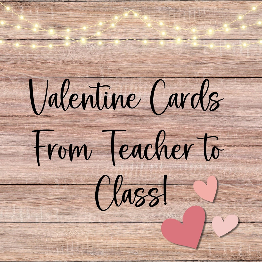 Printable Valentine Cards From Teacher to Students, Valentines Day ...
