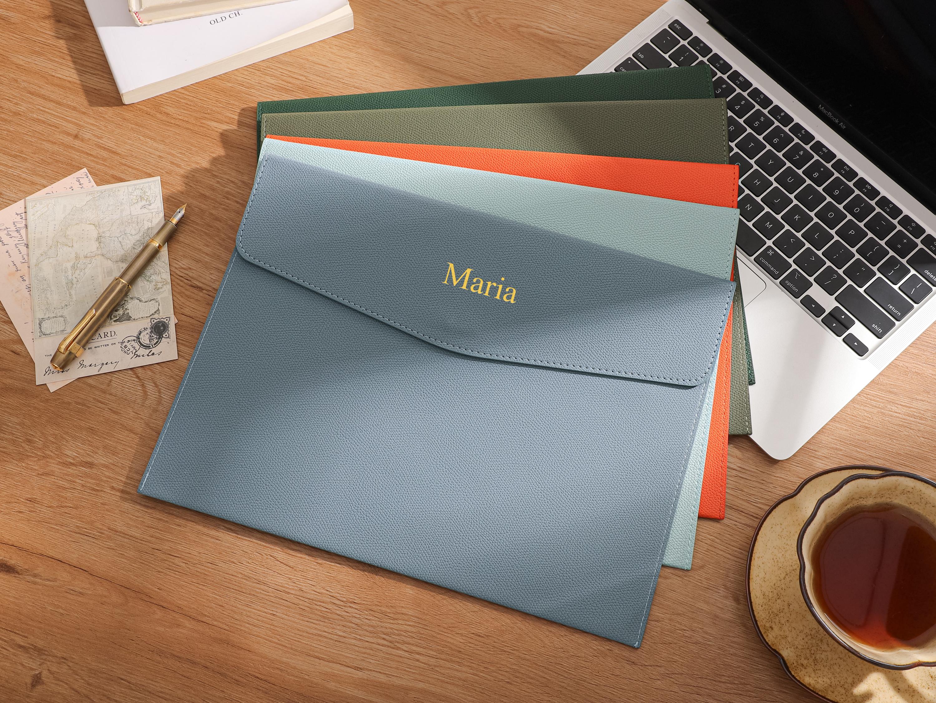 Personalized A4 Leather File Folder, Custom Initials/name Travel ...