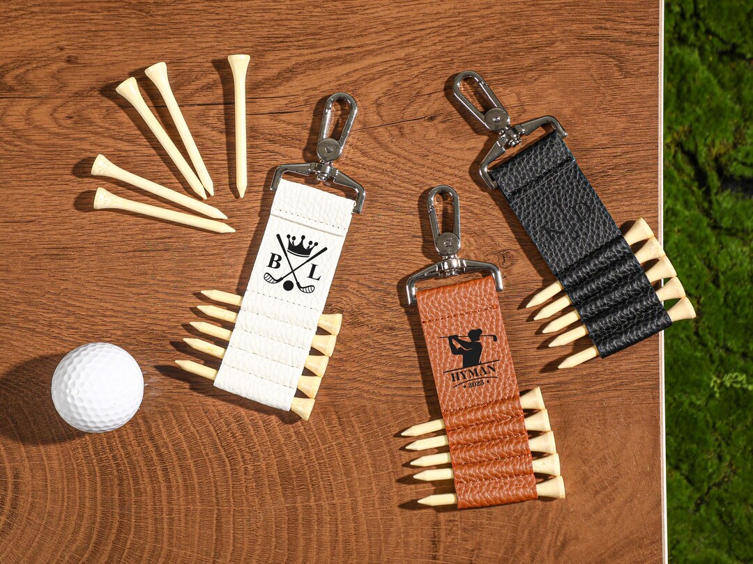 Personalized Golf Tee Holder Bag, Custom Name Golf Tee Tag, Engraved ...