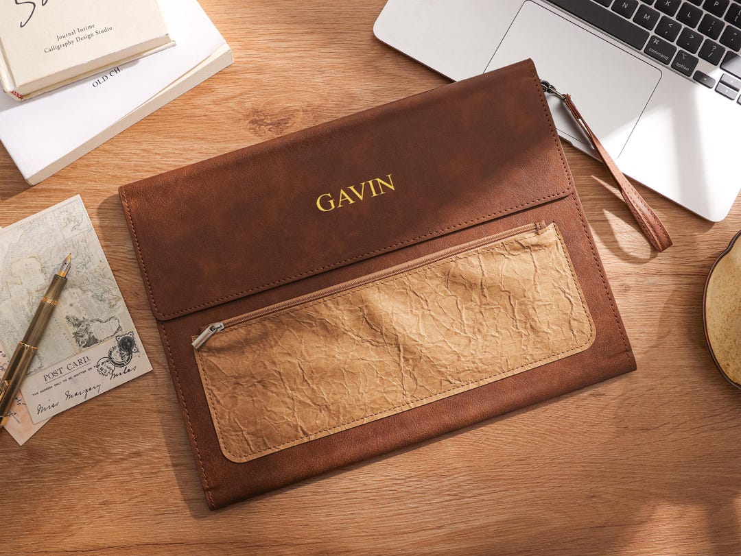 Personalized A4 Leather File Folder, Custom Initials/name Travel ...