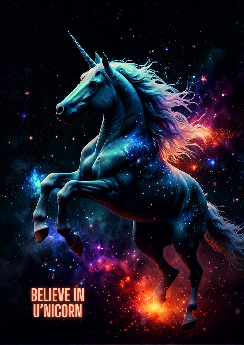 Unicorn Theme Motivation Poster - A3 Design for Inspirational Art - Etsy