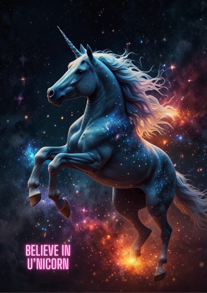 Unicorn Theme Motivation Poster - A3 Design for Inspirational Art - Etsy