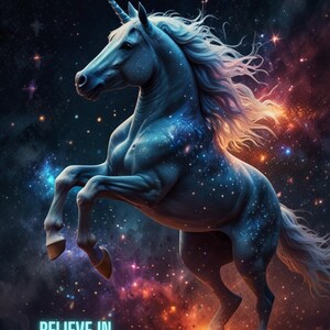 Unicorn Theme Motivation Poster - A3 Design for Inspirational Art - Etsy