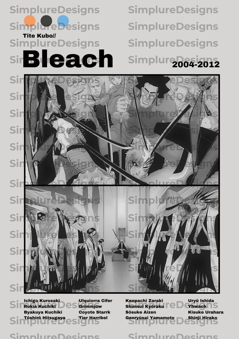 Aesthetic Bleach Manga Poster, Modern, Minimalist, Bedroom Aesthetic ...