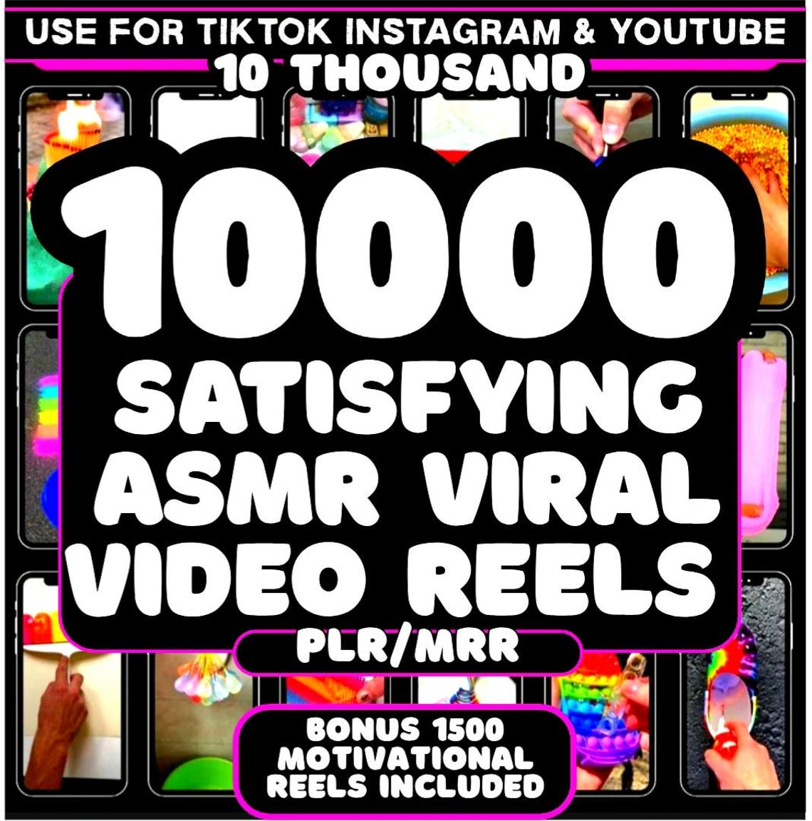 10,000 Satisfying ASMR Viral Reels Bundle for Tiktok Youtube Instagram ...