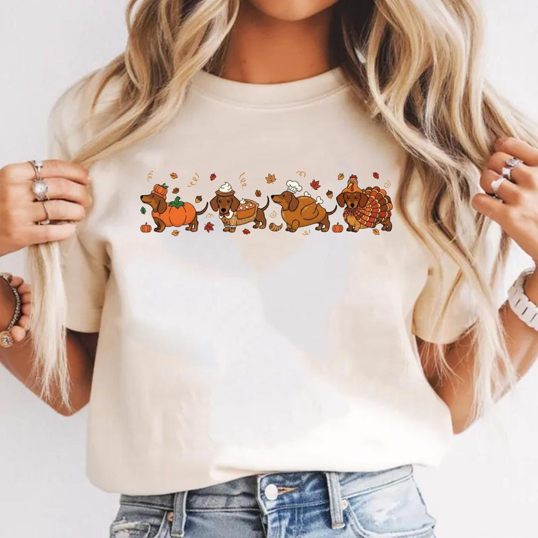 Turkey Dog Tshirt, Cute Wiener Dog Thanksgiving Tee, Dachshund Lover ...