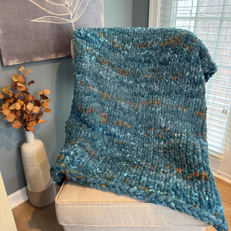 Teal Knit Throw Blankets - Etsy