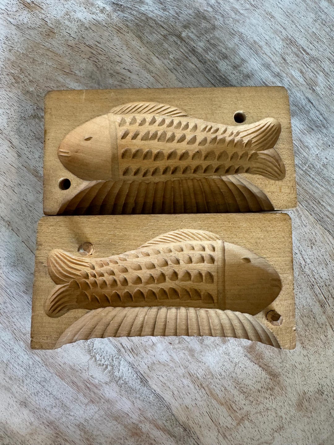 Vintage Hand Carved Wooden Fish Mold | Primitive Pastry Press - Etsy