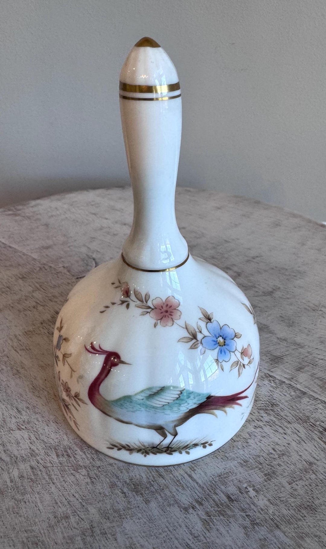Minton Fine Bone China Bell – Hand Painted Bird & Floral Design ...
