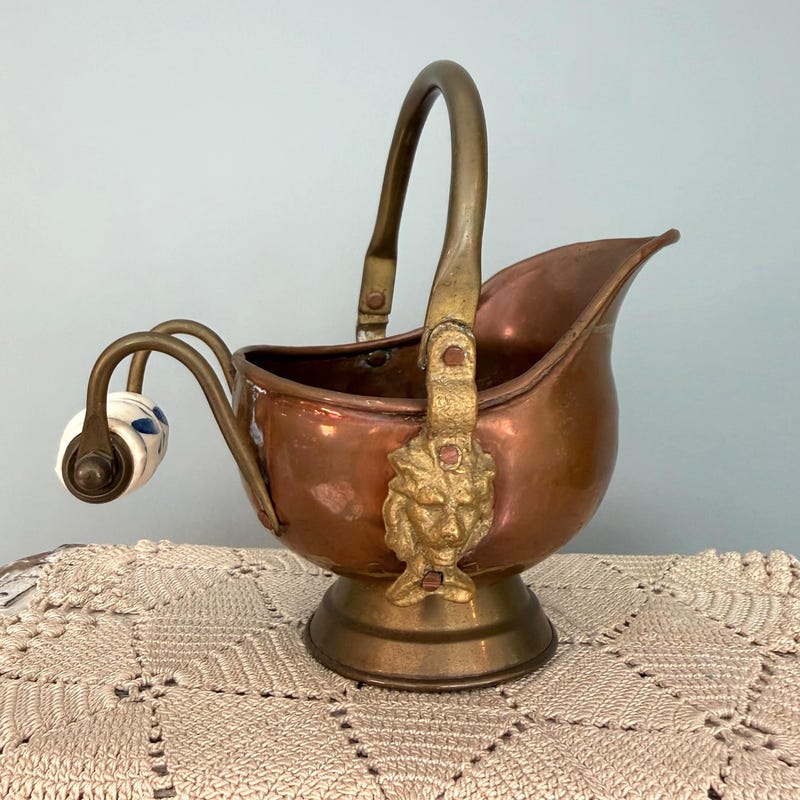 Brass Coal Scuttle Vintage - Etsy