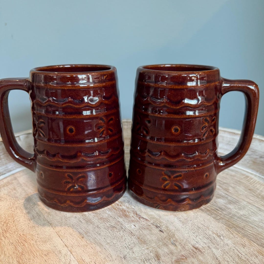 Vintage Marcrest Daisy Dot Beer Stein | Vintage Ceramic USA Stoneware ...