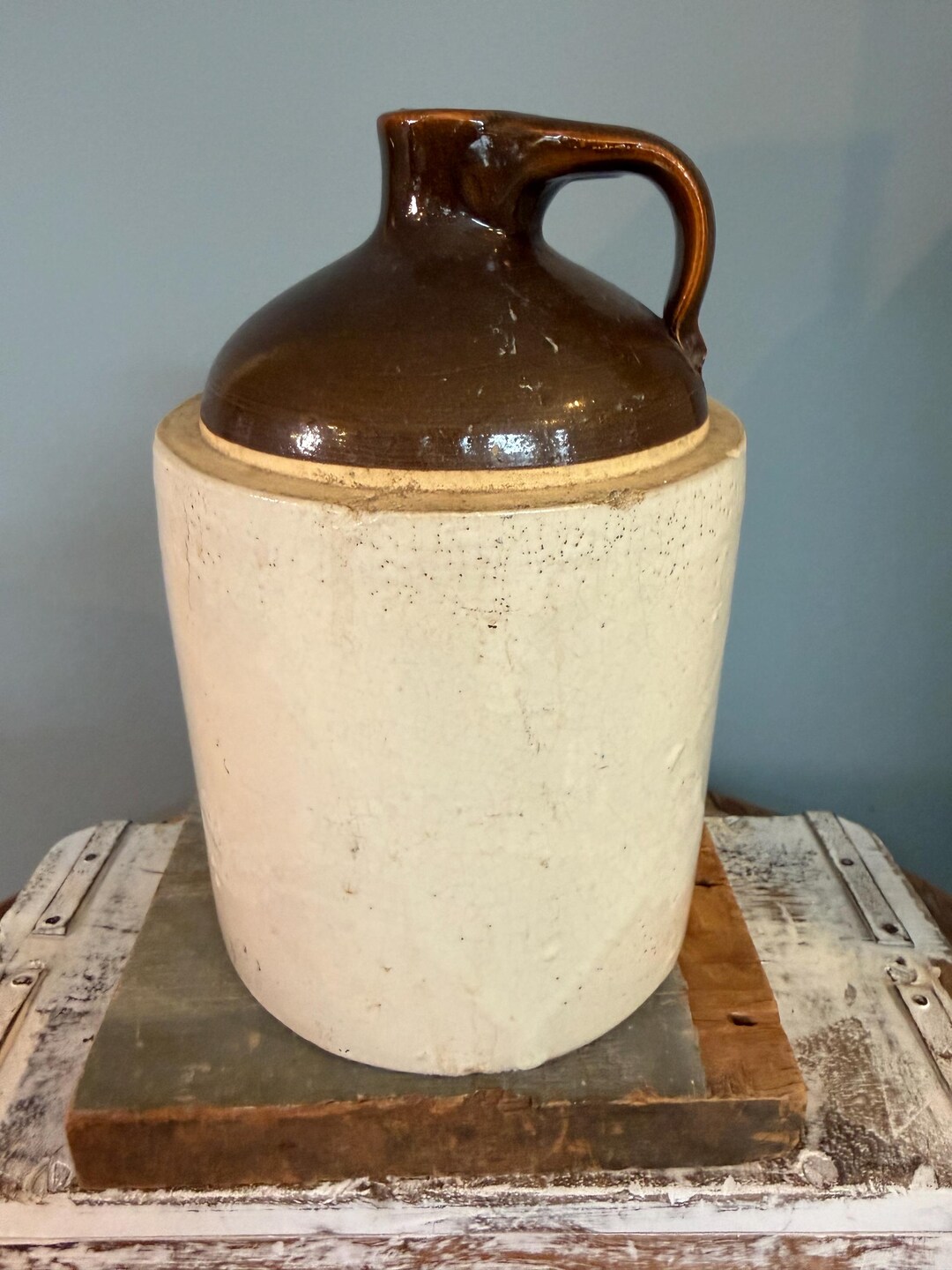 Antique Stoneware Syrup Jug With Albany Slip Glaze | Primitive ...