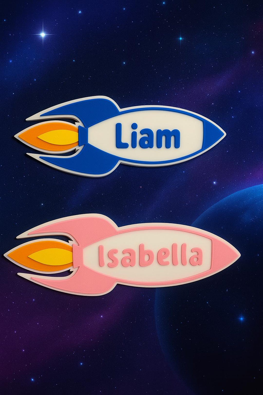 3D Printed Rocket Ship Name Sign: Custom Kids Room Decor - Etsy Australia