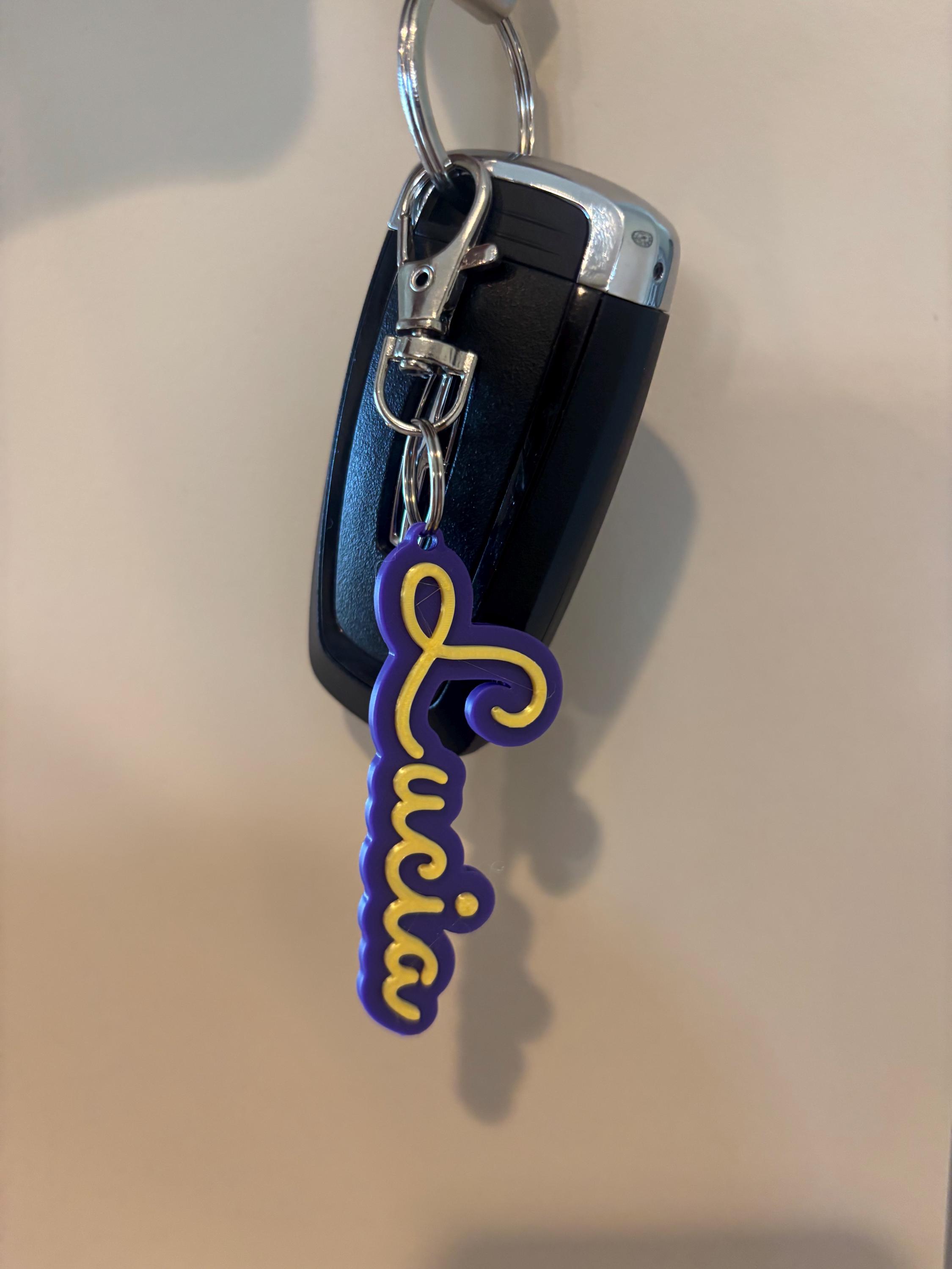 Custom 3D Printed Name Keychain: Personalized Bag Tag, Stocking Stuffer ...