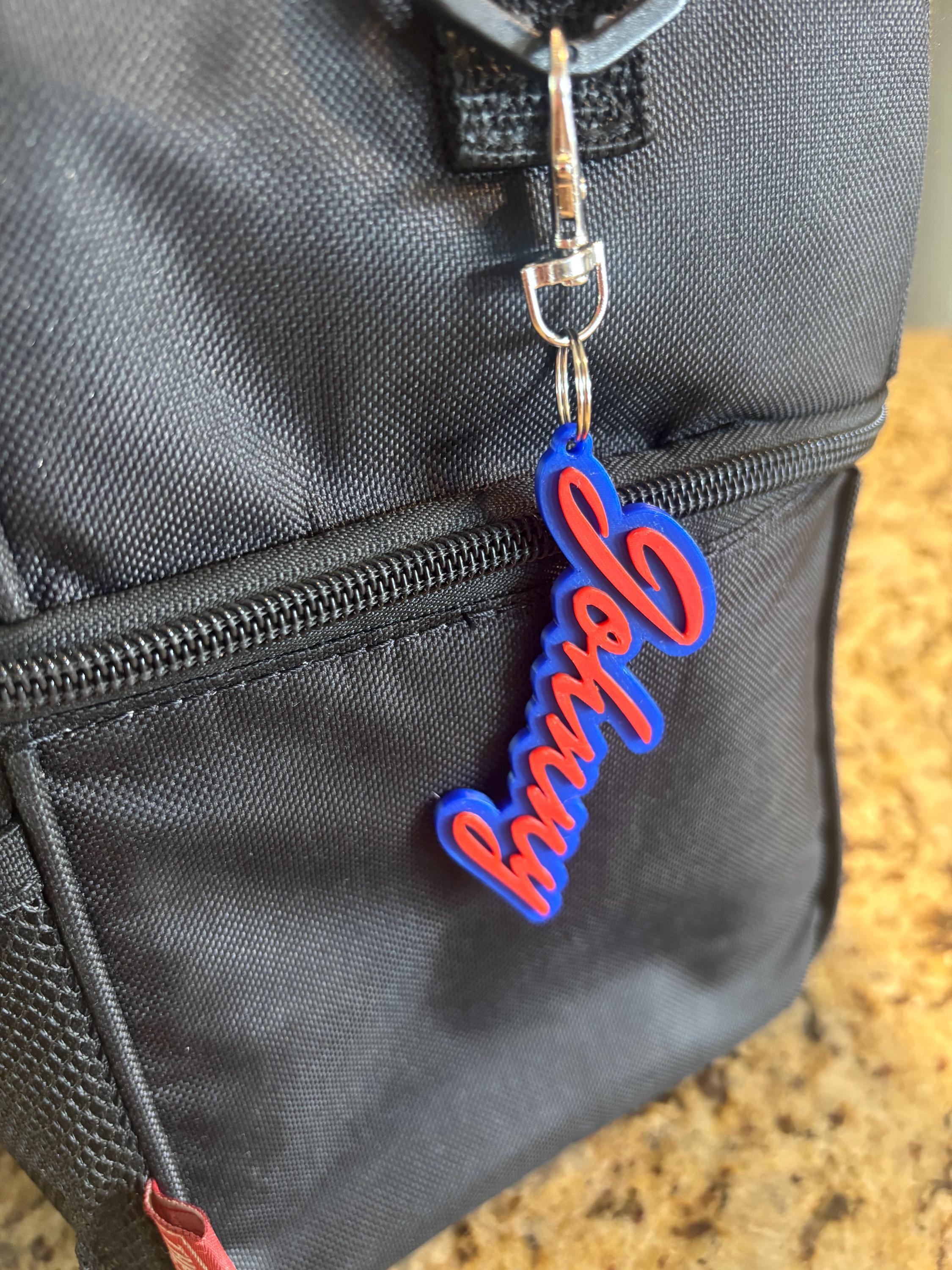 Custom 3D Printed Name Keychain: Personalized Bag Tag, Stocking Stuffer ...