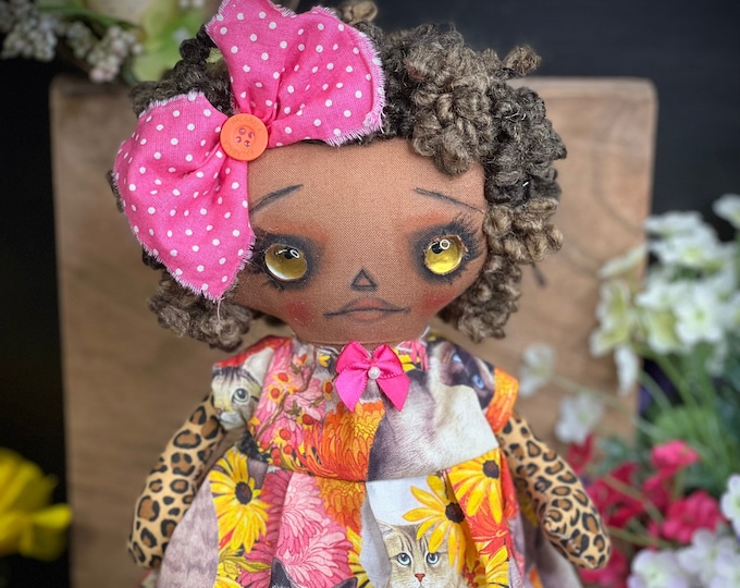Gothic Raggedy Americana Annie KAT Doll Ooak/home Decor/cute/goth Doll ...