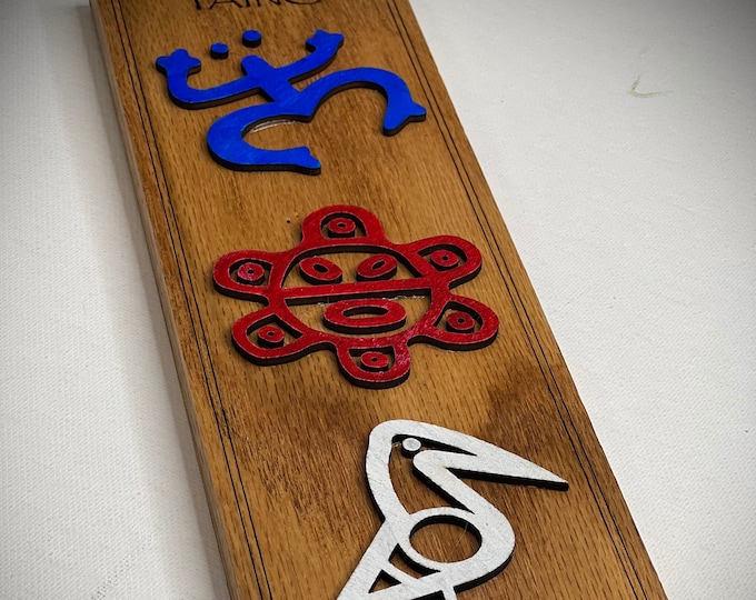 Taino Wood Sign Laser Engraved /coqui/sun/bird/hieroglyphs/petrographs ...