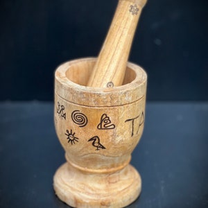 Solid Wood Laser Engraved TAINO Symbols Pestle & Mortar/caribean ...